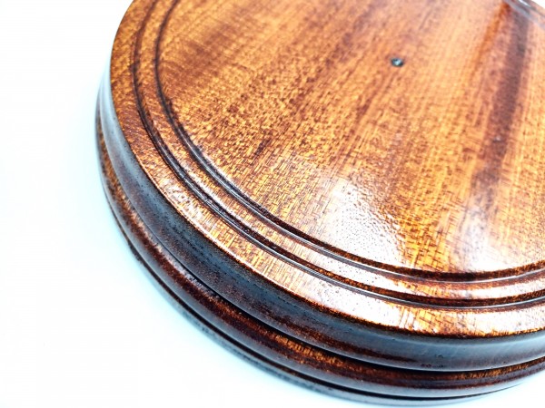 Large hardwood Ceiling pattress manufactured from Sapele varnished