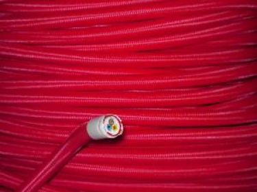 3 CORE ROUND PVC OVERBRAID RED ELECTRIC CABLE 0.50MM
